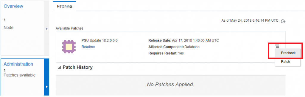 Patching Oracle 18c Database Cloud Service (DBaas) instance | Oracledbwr