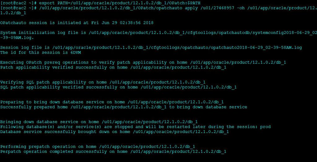 Step By Step Apply 12c Grid And Db April 2018 Psu To Oracle 12cr1 2 Node Rac Oracledbwr 5484