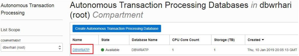 Connecting To An Autonomous Transaction Processing Database | Oracledbwr