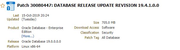 Oracle 19c Database Release Update Revision 19.4.1.0.0 | Oracledbwr