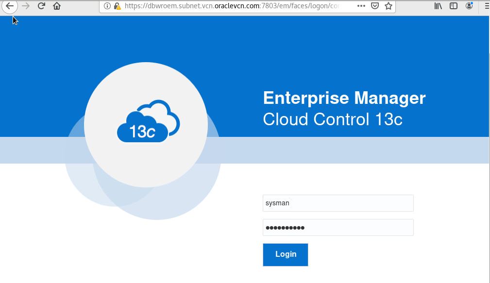 Oracle Cloud Oem Cloud Control 13c Installation Oracledbwr