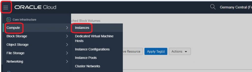 Oracle Gen2 Cloud Resizing A Block Volume Using The Console Oracledbwr