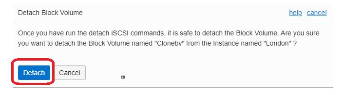 Oracle Gen2 Cloud-Detaching a Volume | Oracledbwr