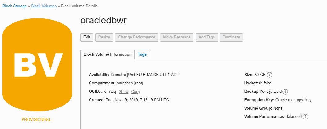 Oracle Gen2 Cloud-Expanding an Instances Storage | Oracledbwr