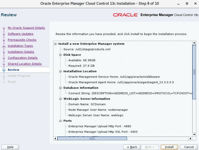 Oracle Cloud Oem Cloud Control 13c Installation Oracledbwr