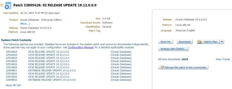 Patching Oracle 19c Grid Infrastructure for a Standalone server-Oracle ...