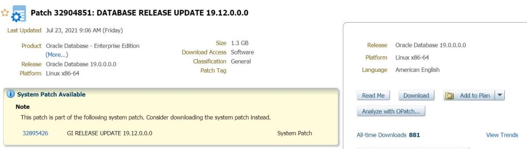 Apply Patching 32904851 Oracle 19c Database Release Update 19.12.0.0.0 | Oracledbwr