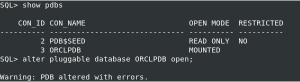 Oracle PDB Database Opened Restricted mode | Oracledbwr